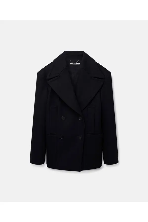 Stella Mccartney Double-Breasted Peacoat - Blue / Navy | Editorialist